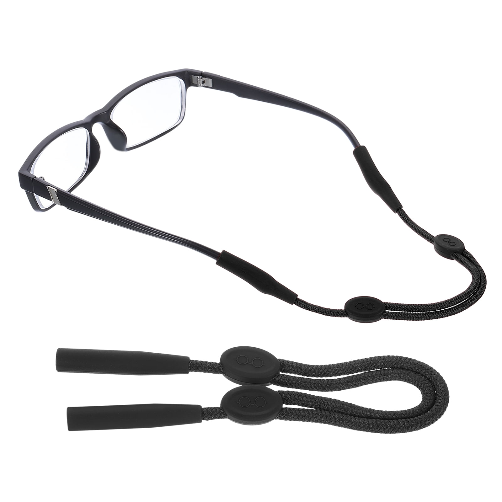 Uxcell Adjustable Glasses Straps No Tail Eyewear Retainer, Black ...