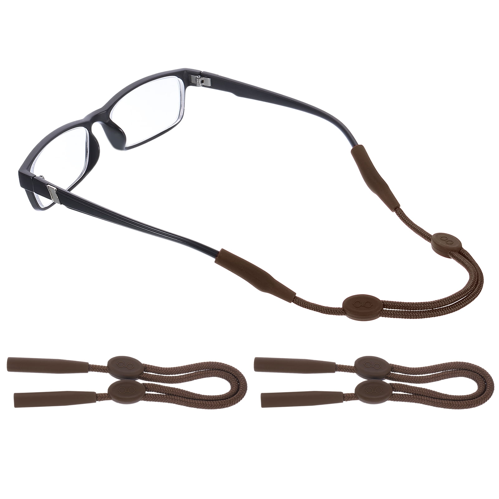 Uxcell Adjustable Glasses Straps No Tail Eyewear Retainer, Brown 2 Pcs ...
