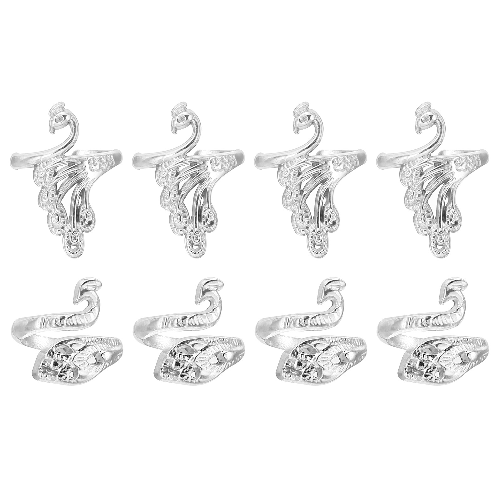 Uxcell Adjustable Metal Knitting Crochet Loop Ring for Fingers, 4 Set ...