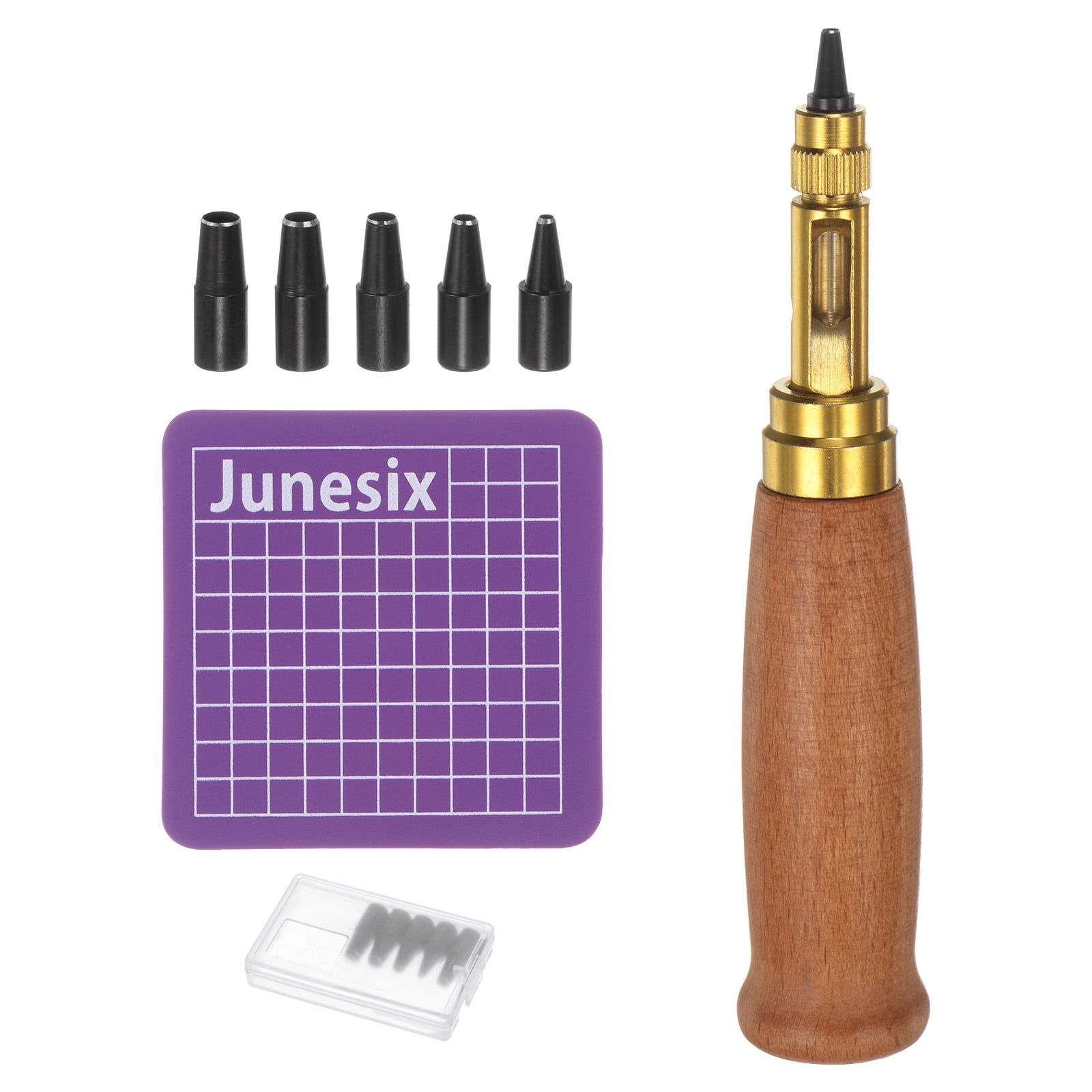 Uxcell Adjustable Screw Hole Punch 6 Sizes Automatic with Cutting Mat ...