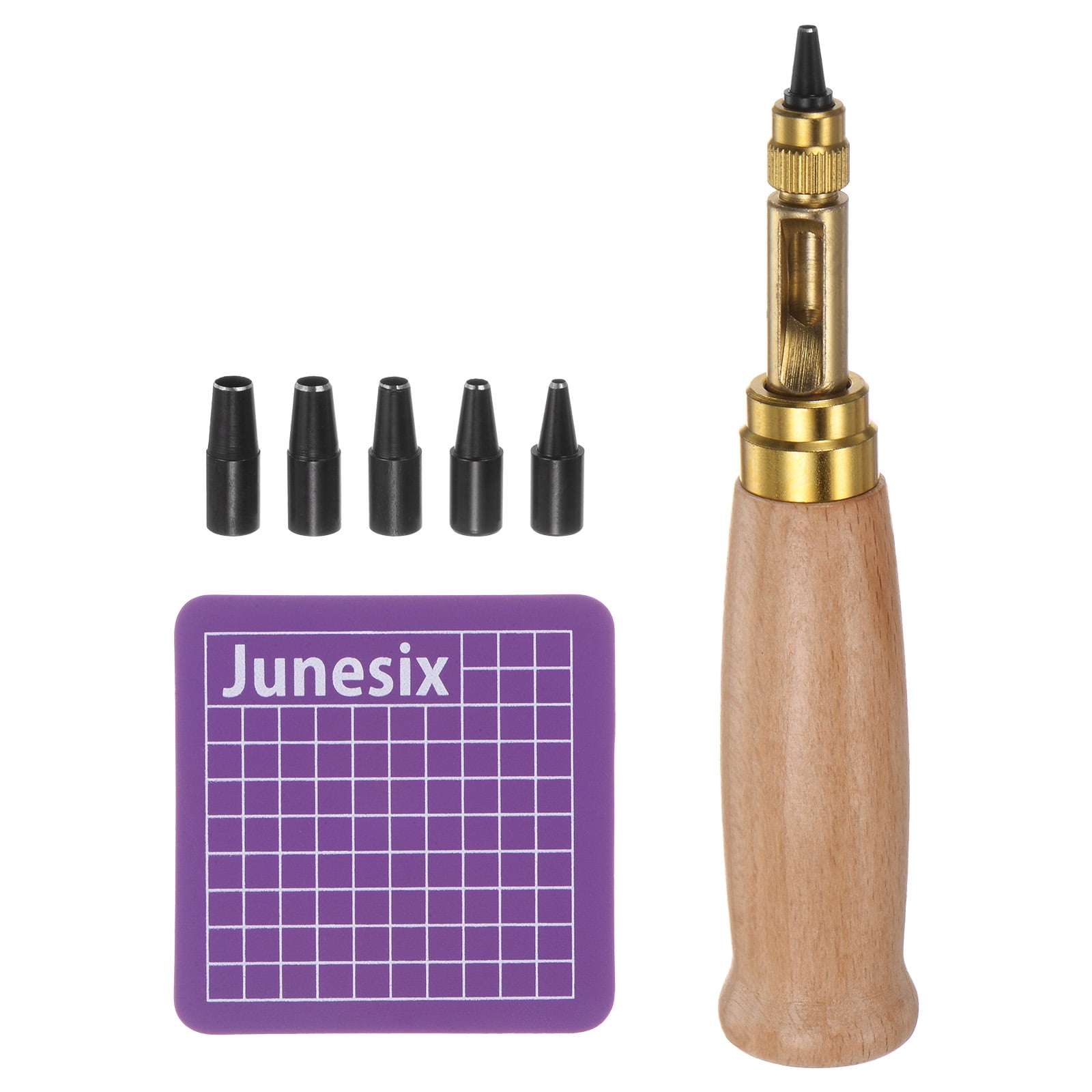 Uxcell Adjustable Screw Hole Punch 6 Sizes Automatic with Cutting Mat ...