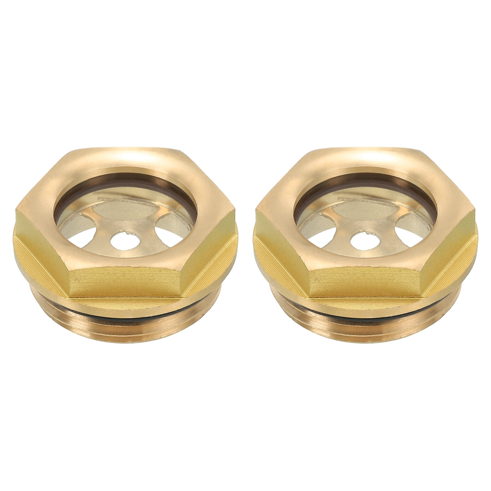 Uxcell Air Compressor Oil Sight Glass, 2 Pack G 1" Brass Oil Liquid ...