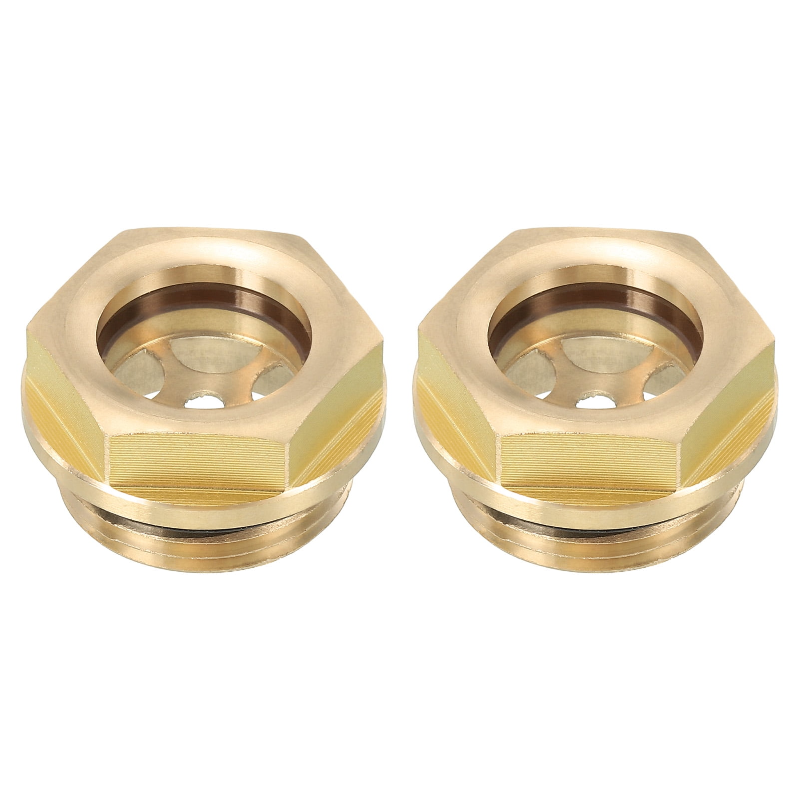 Uxcell Air Compressor Oil Sight Glass, 2 Pack G 3/4" Brass Oil Liquid ...