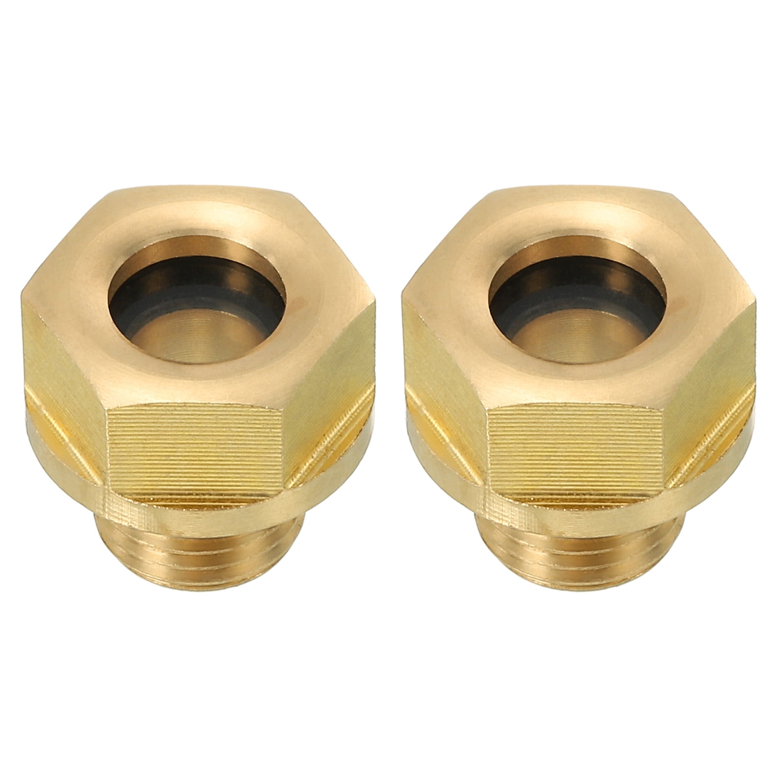 Uxcell Air Compressor Oil Sight Glass, 2 Pack M10*1 Brass Oil Liquid ...
