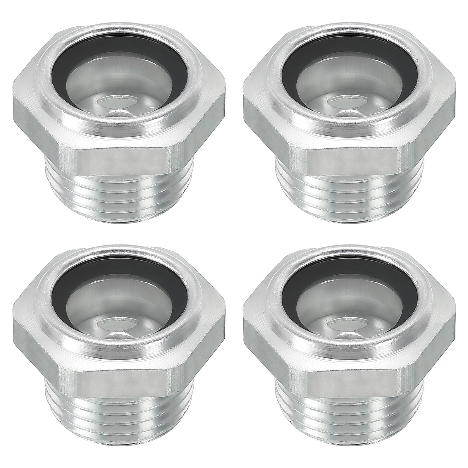 Uxcell Air Compressor Oil Sight Glass, 4 Pack 1/2" NPT Aluminum Oil ...
