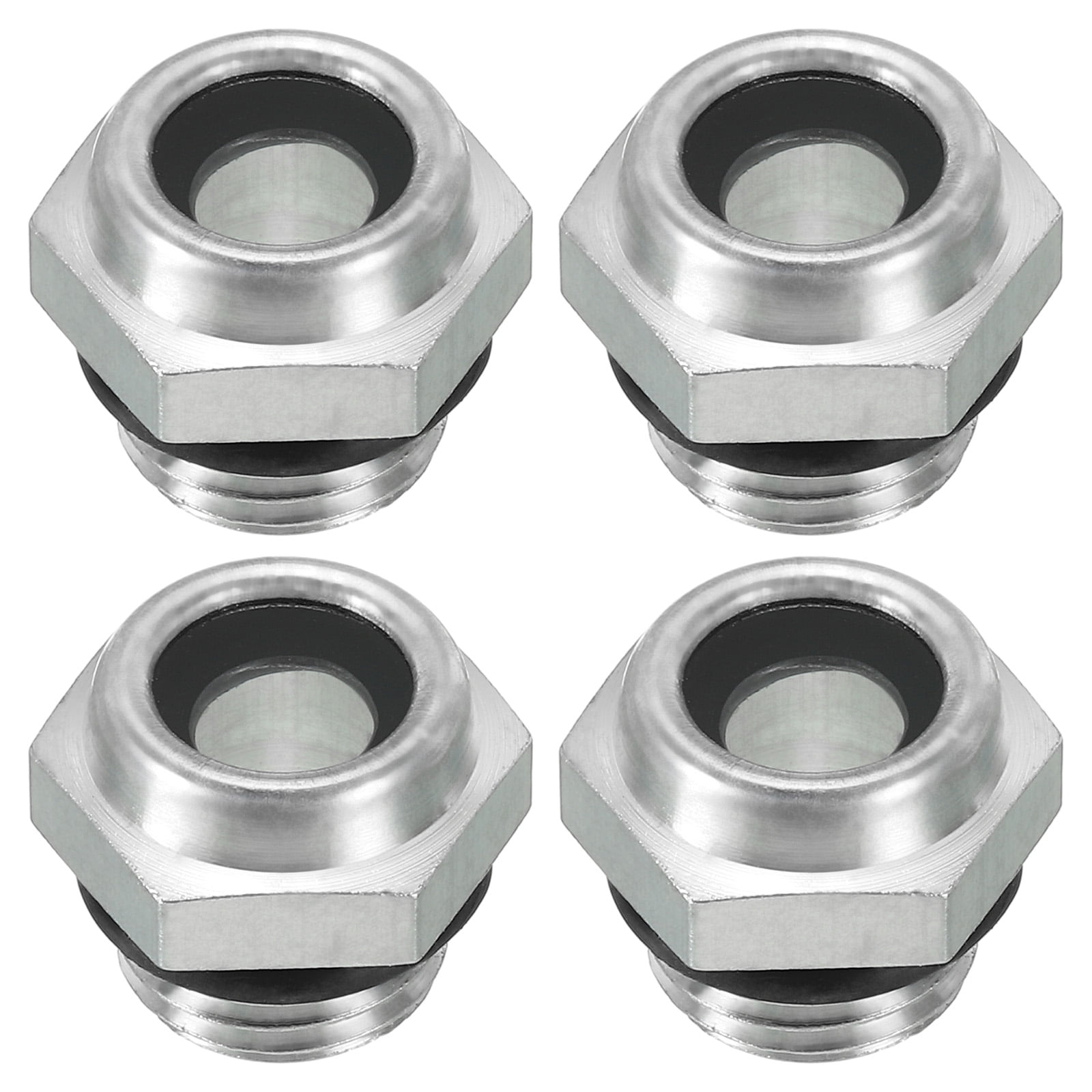 Uxcell Air Compressor Oil Sight Glass, 4 Pack G 1/4" Aluminum Oil ...