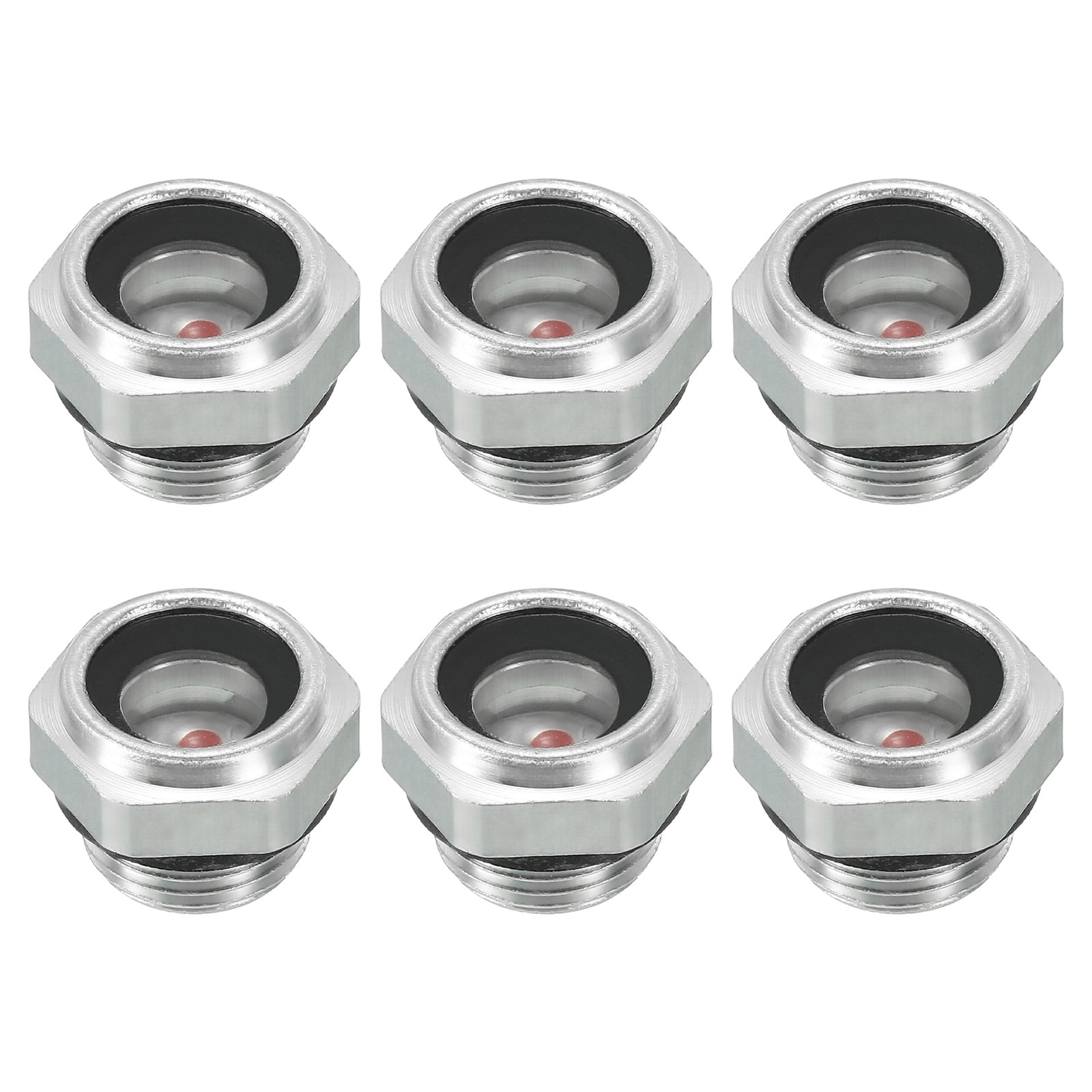 Uxcell Air Compressor Oil Sight Glass, 6 Pack G 3/8" Aluminum Oil ...
