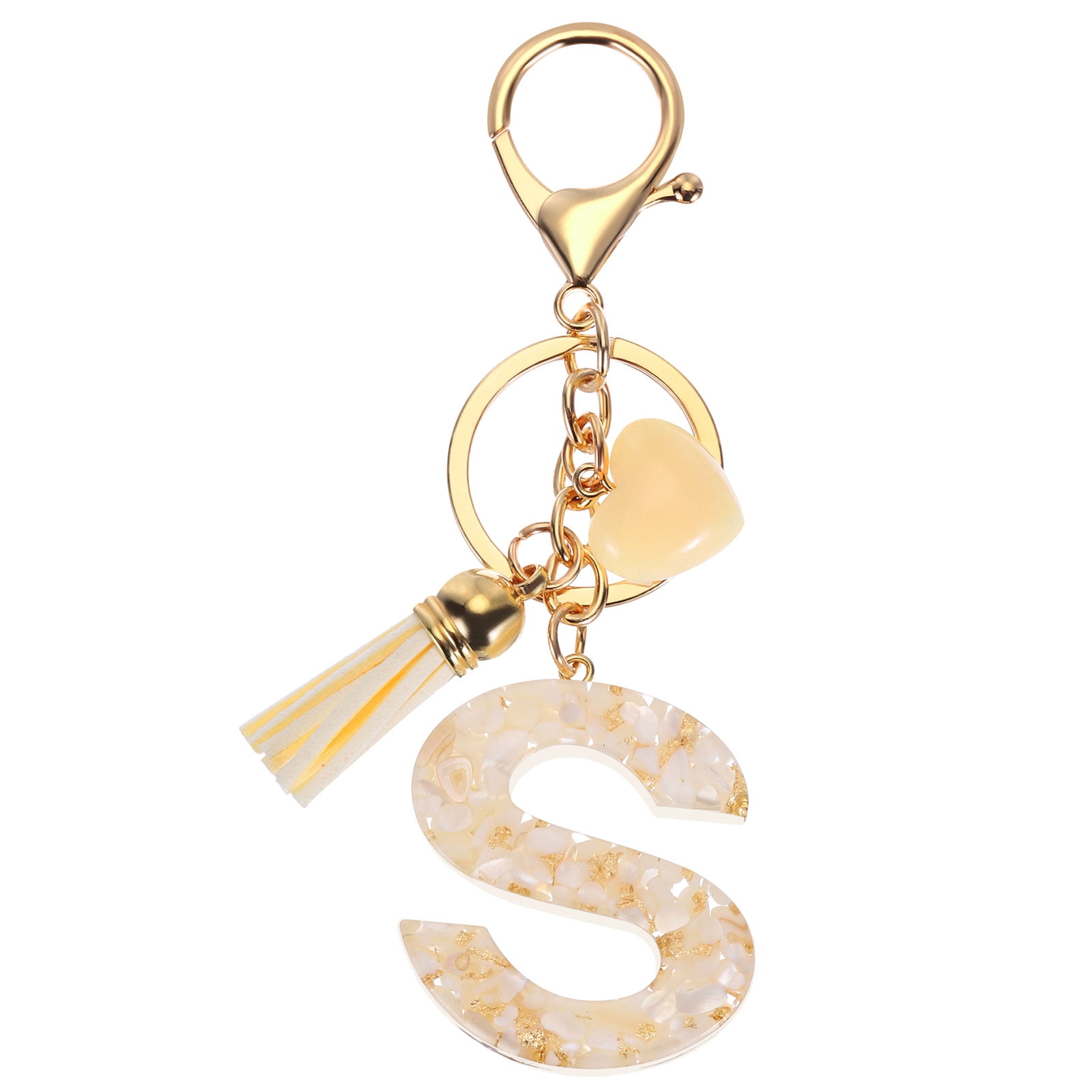 Uxcell Alphabet Initial Letter Keychain Resin Cute Keychains with ...