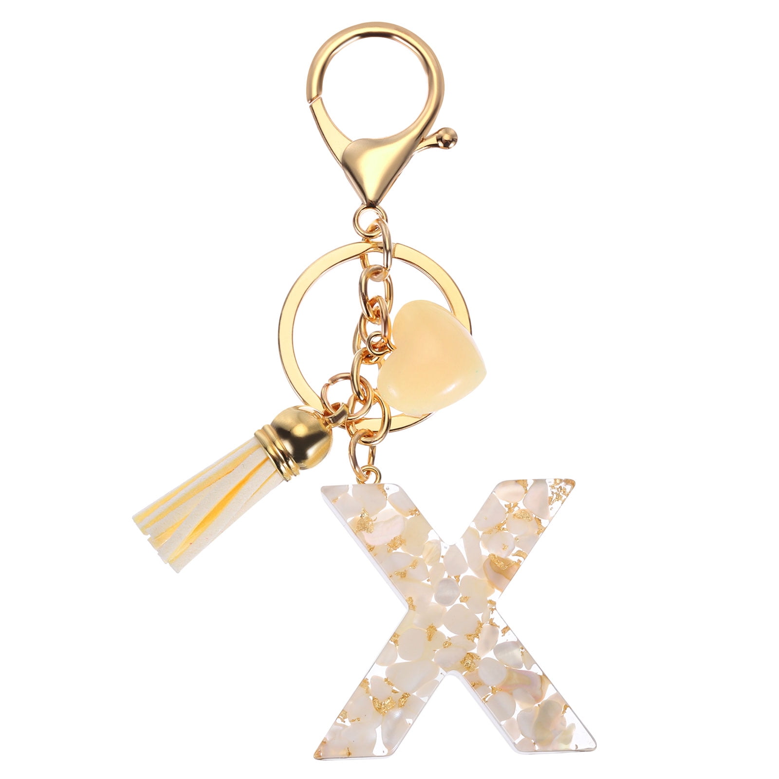 Uxcell Alphabet Initial Letter Keychain Resin Cute Keychains with ...