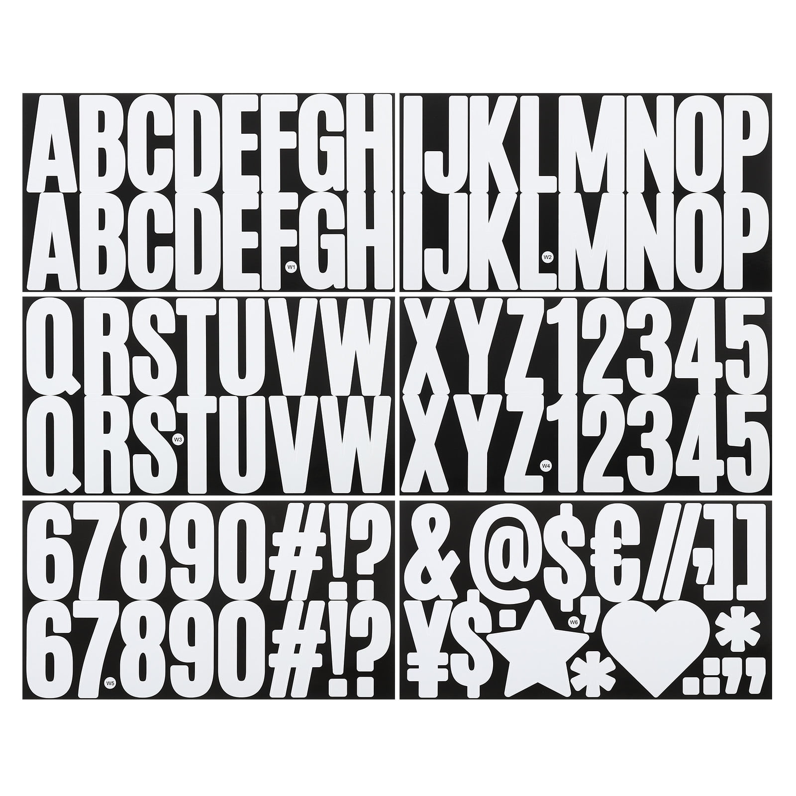 Uxcell Alphabet Letters Numbers Stickers, 12 Sheets Self Adhesive Large ...