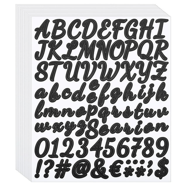 Uxcell Alphabet Letters Numbers Stickers, 16 Sheets Self Adhesive ...