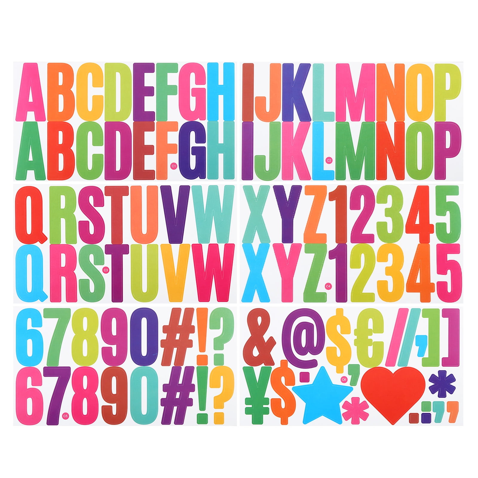 Uxcell Alphabet Letters Numbers Stickers, 30 Sheets Self Adhesive Large ...
