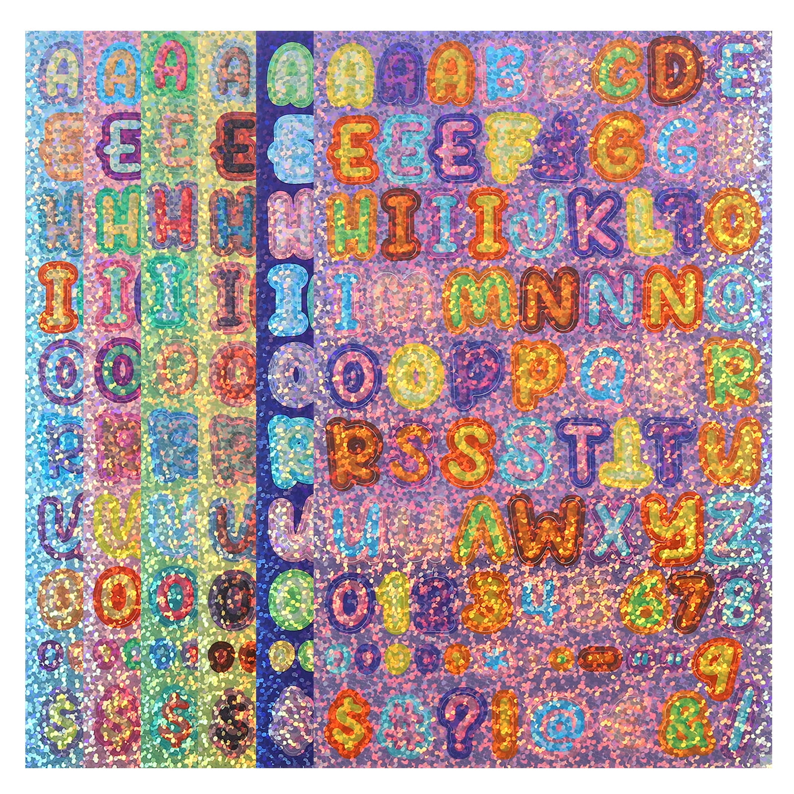 Uxcell Alphabet Letters Numbers Stickers, 30 Sheets Self Adhesive Laser ...