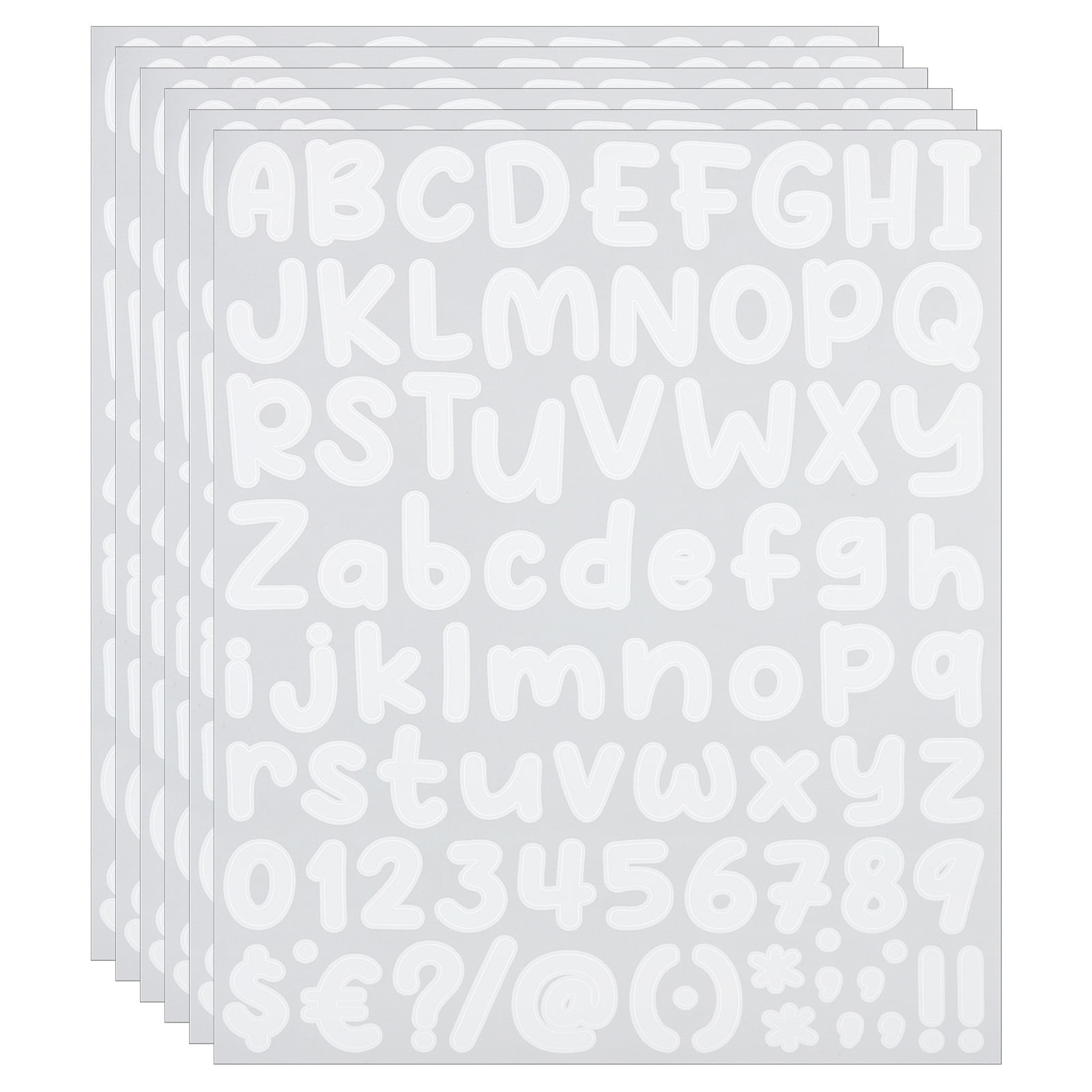 Uxcell Alphabet Letters Numbers Stickers, 6 Sheets Self Adhesive ...