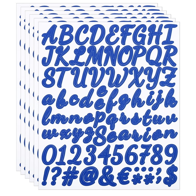 Uxcell Alphabet Letters Numbers Stickers, Self Adhesive Cursive, Dark ...