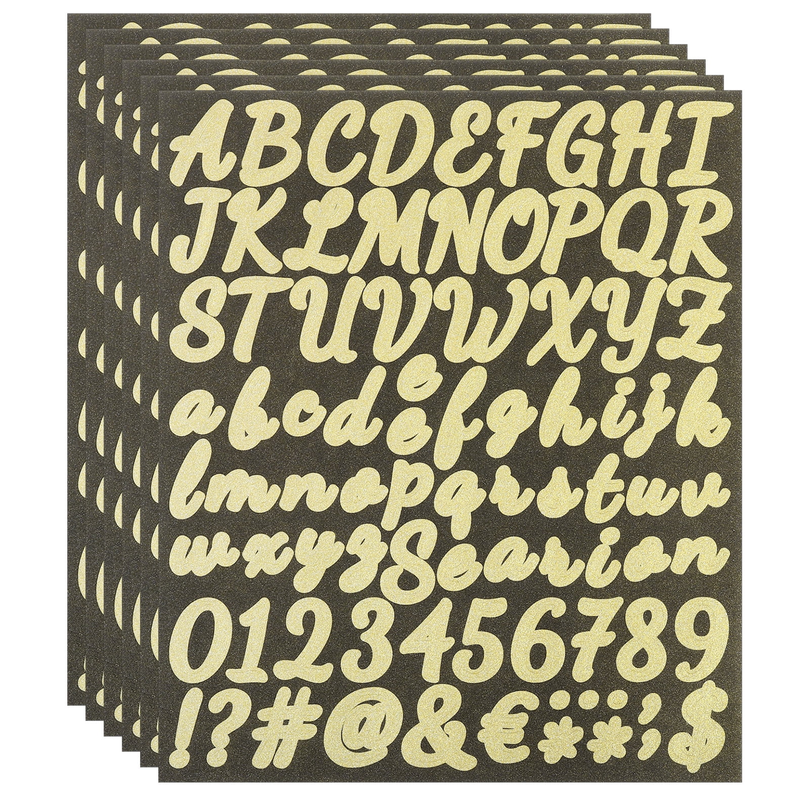 Uxcell Alphabet Letters Numbers Stickers, Self Adhesive Cursive, Shiny ...