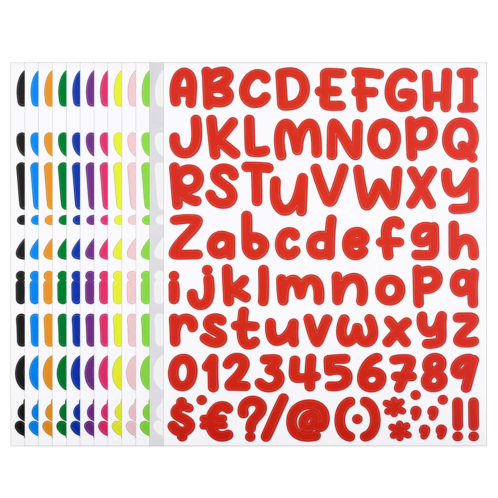 Uxcell Alphabet Letters Numbers Stickers Set, 12 Sheets Self Adhesive ...