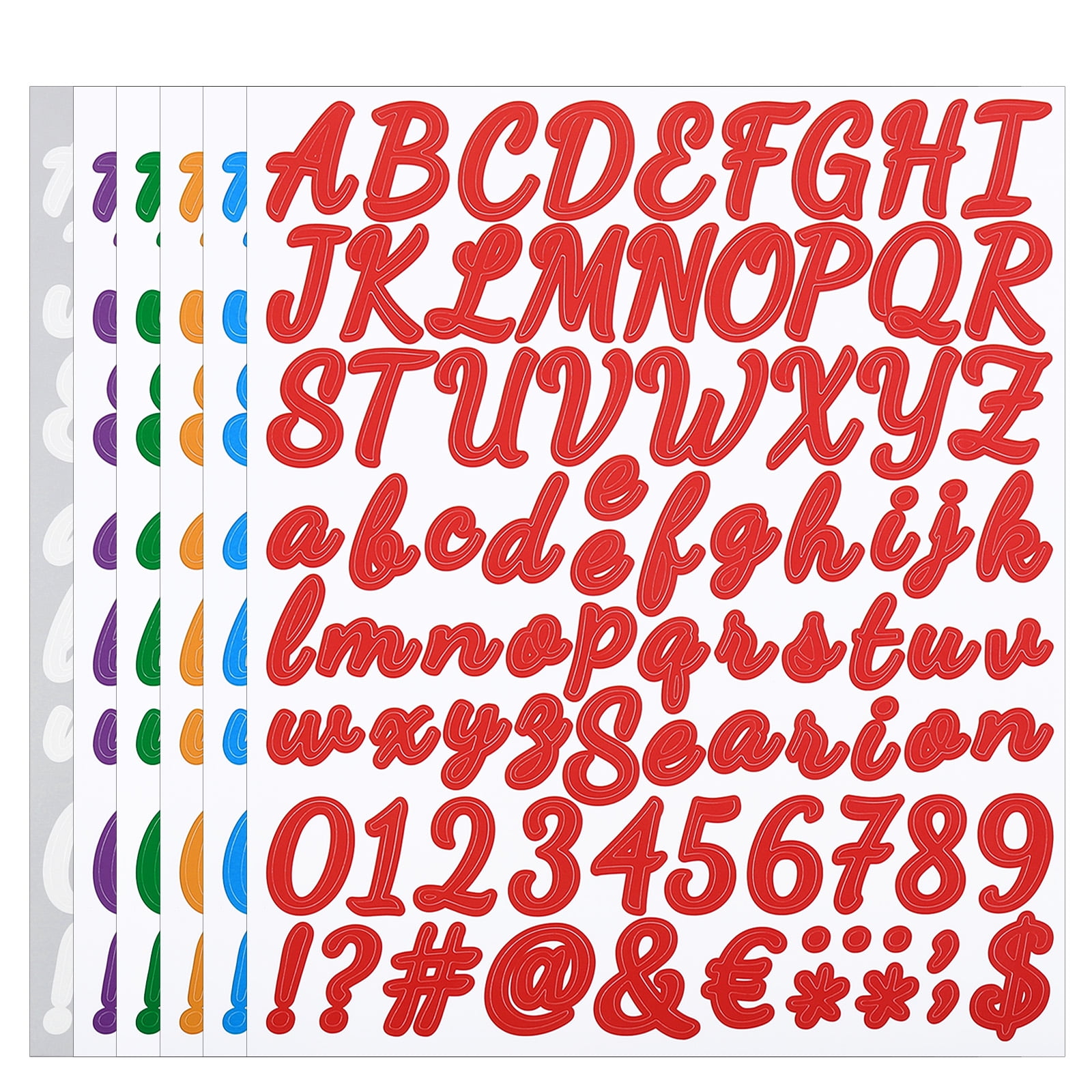 Uxcell Alphabet Letters Numbers Stickers Set, Self Adhesive Cursive, 6 ...
