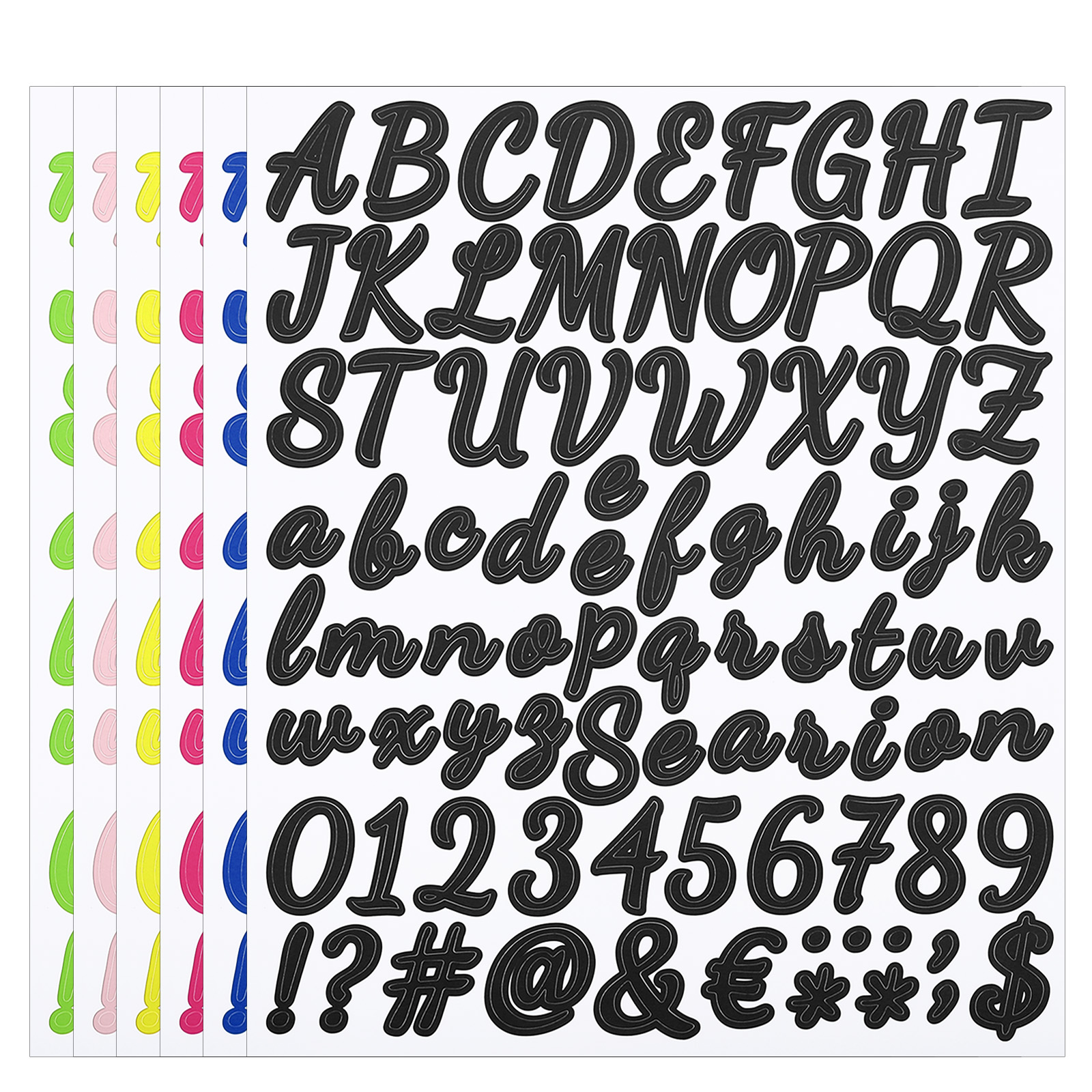Uxcell Alphabet Letters Numbers Stickers Set, Self Adhesive Cursive ...