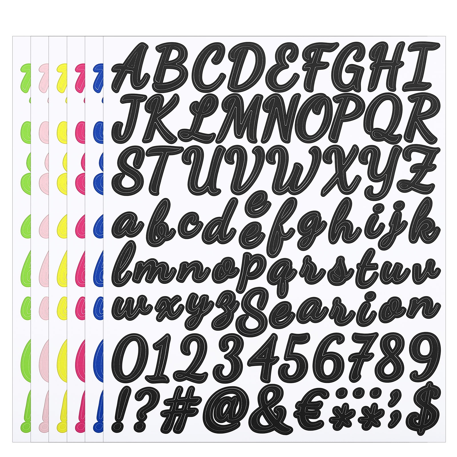 Uxcell Alphabet Letters Numbers Stickers Set, Self Adhesive Cursive ...
