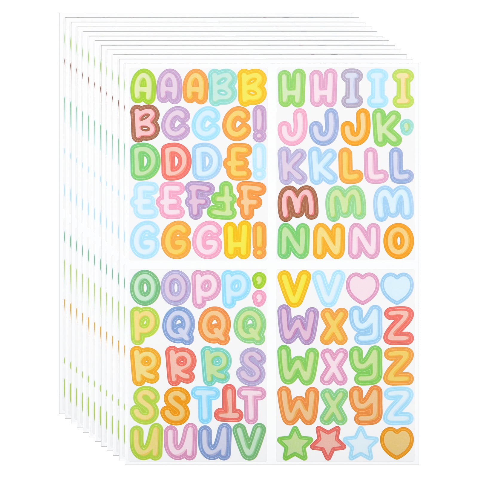 Uxcell Alphabet Letters Stickers, 12 Sheets Self Adhesive Craft Capital ...