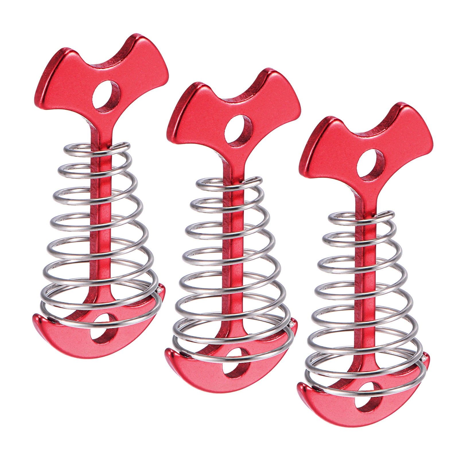 Uxcell Aluminium Alloy Tent Stakes with Spring Deck Pegs, Red 4 Pack ...