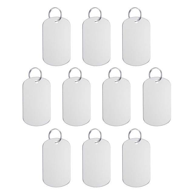 Uxcell Aluminum Blank Tags Rectangle Metal Stamping Blanks Pet ID Label ...