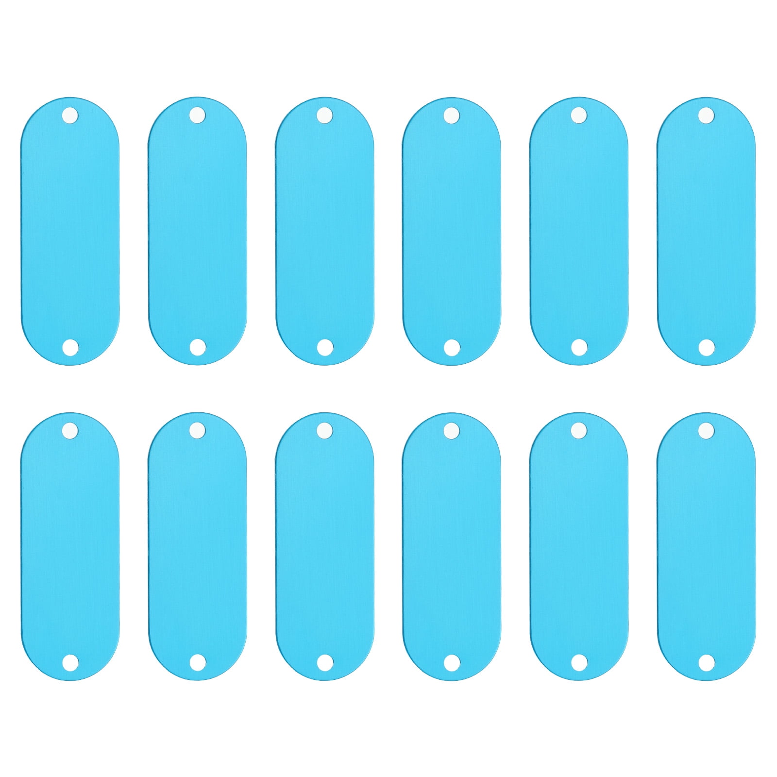 Uxcell Aluminum Blank Tags with 2 holes Metal Stamping Blanks Pet ID ...