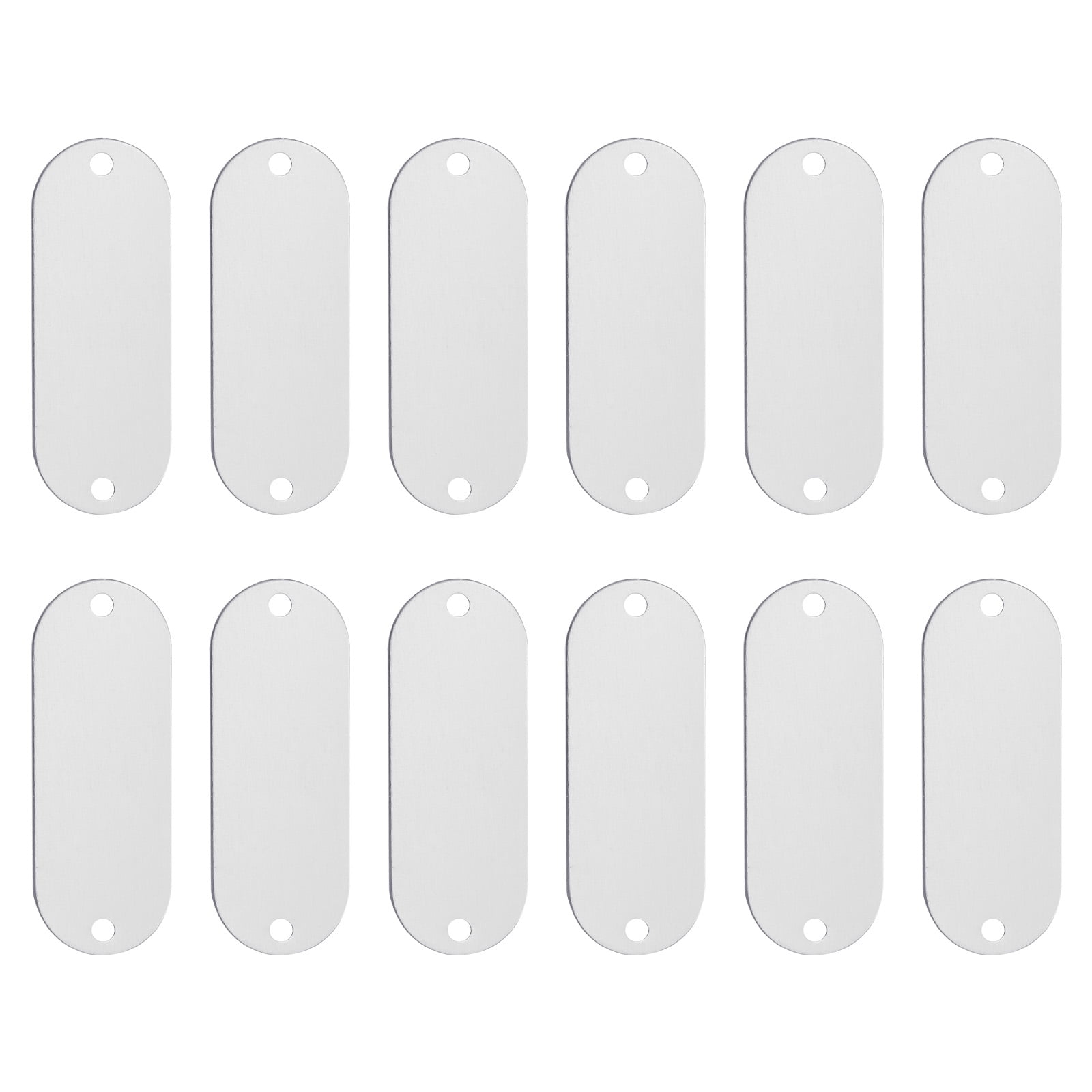 Uxcell Aluminum Blank Tags with 2 holes Metal Stamping Blanks Pet ID ...