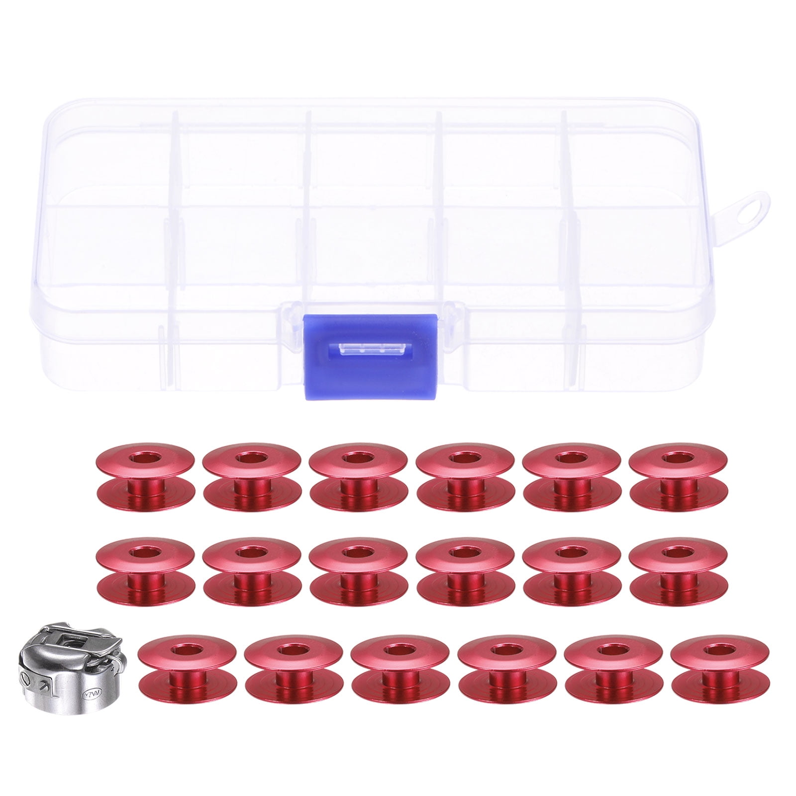 Uxcell Aluminum Bobbins Set with Bobbin Case for Lockstitch Embroidery ...