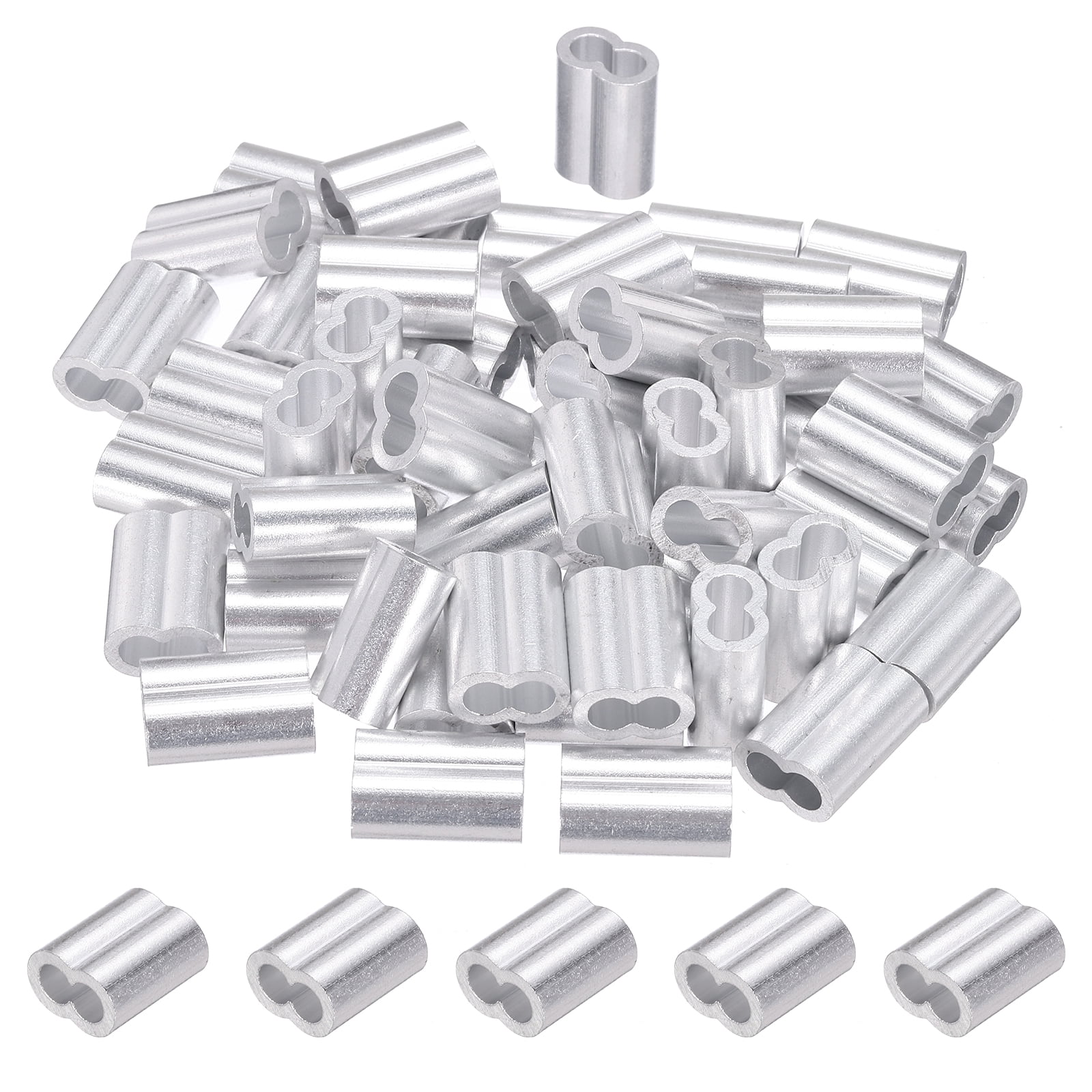 Uxcell Aluminum Crimping Loop Sleeves, Cable Crimp Ferrules Wire Rope ...