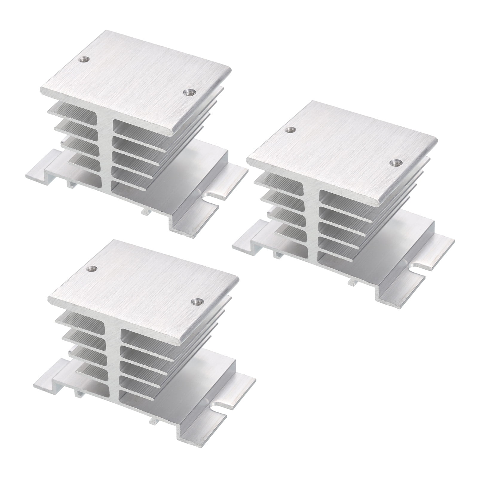 Uxcell Aluminum Heat Sink 10A-40A Silver SSR Dissipation Heat Sink for Single Phase Solid State ...