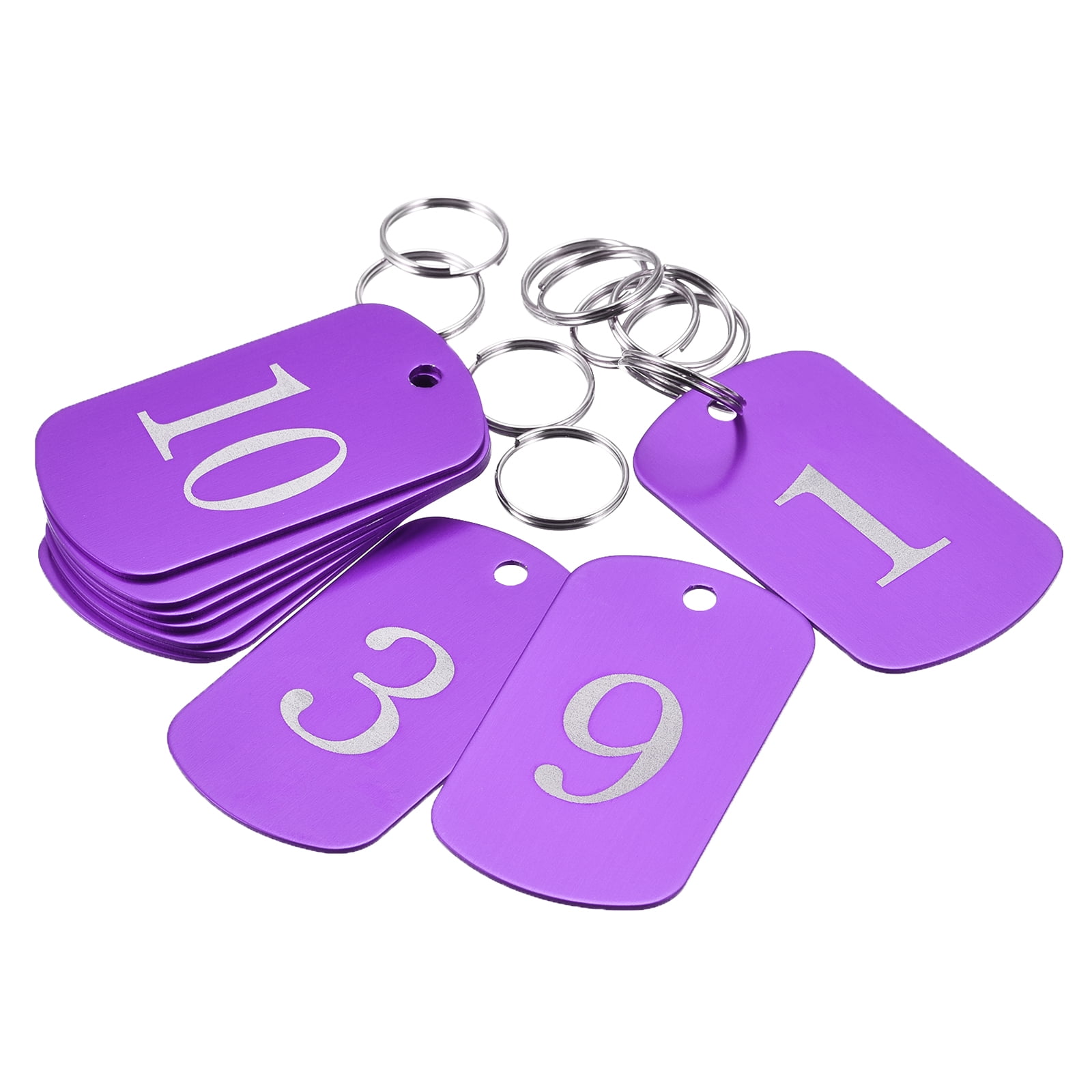 Uxcell Aluminum Metal Key Tag, Number Tag, ID Tag with Ring Rectangle ...