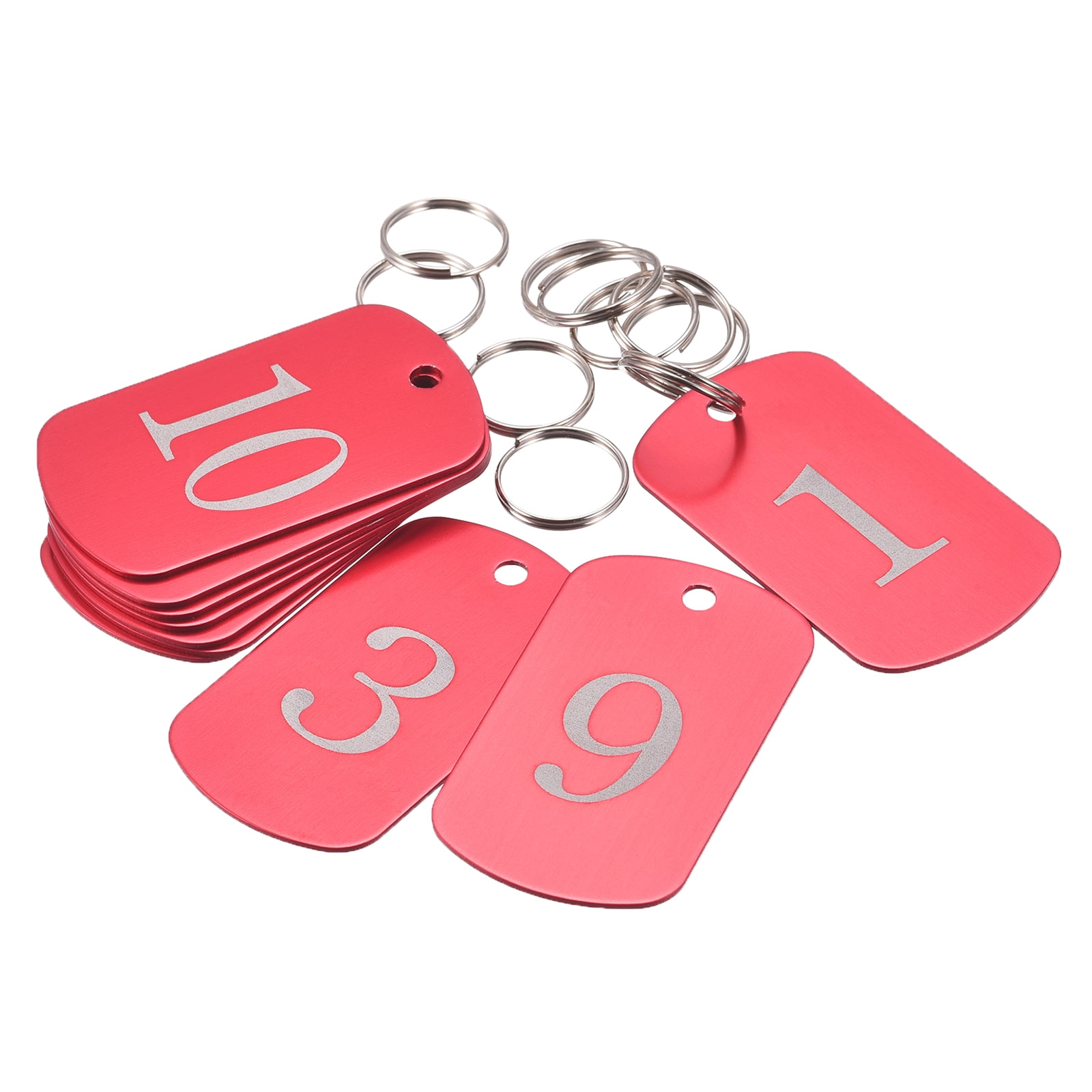 Uxcell Aluminum Metal Key Tag, Number Tag, ID Tag with Ring Rectangle ...