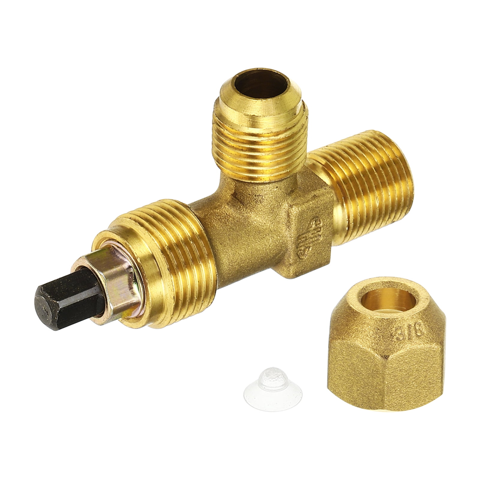Uxcell Angle Stop Valve 3/8 Flare x 3/8 BSPT Male Brass Right Angle ...