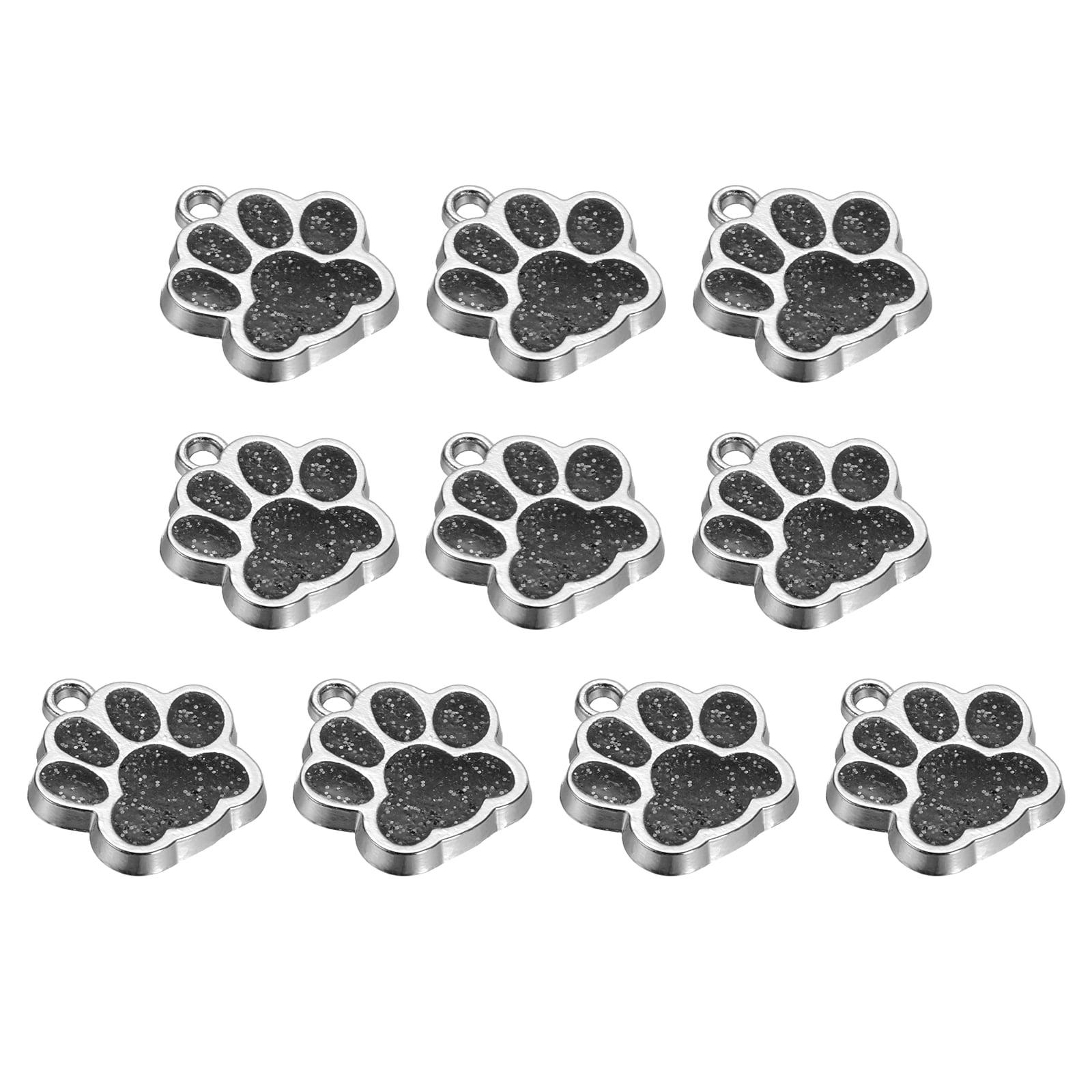 Uxcell Animal Cat Dog Paw Print Charm, 10 Pcs Footprint Bead Claw ...