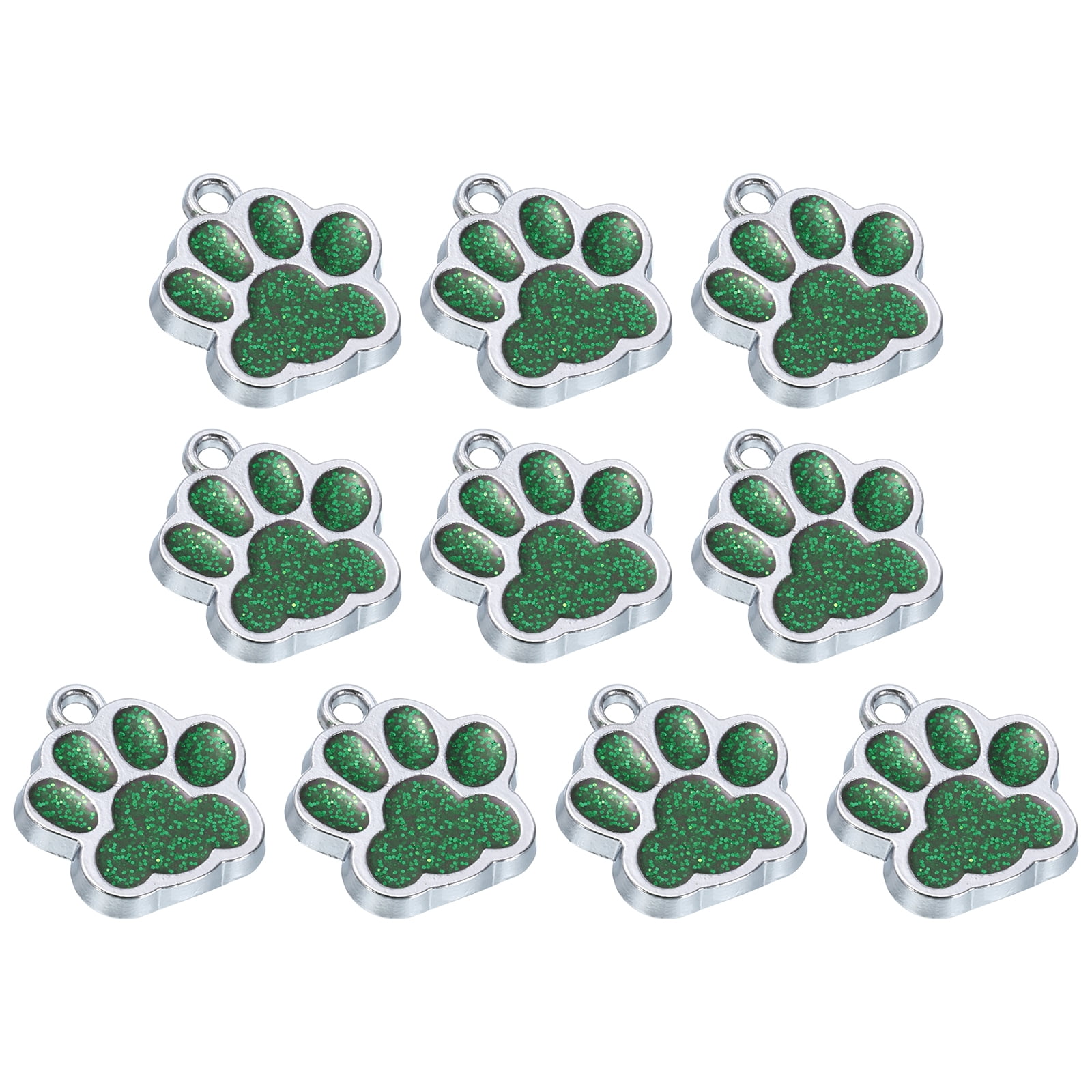 Uxcell Animal Cat Dog Paw Print Charm, 10 Pcs Footprint Bead Claw ...