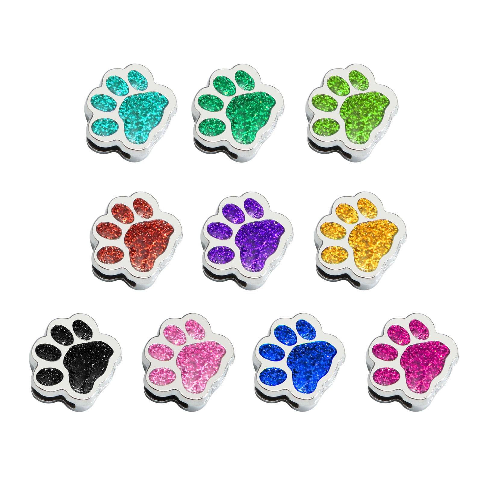 Uxcell Animal Cat Dog Paw Print Charm, 20 Pcs Footprint Bead Claw ...