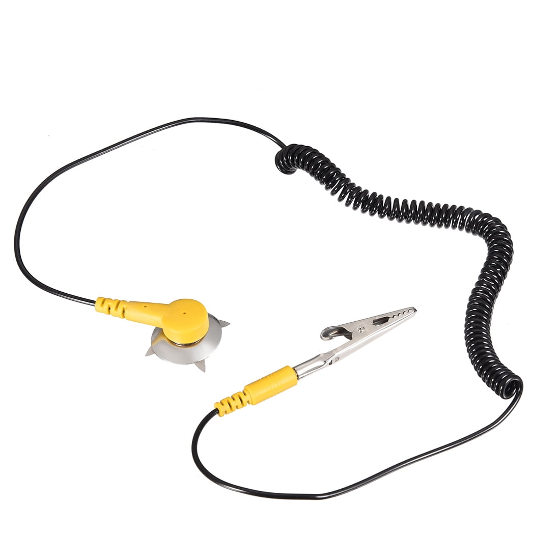Uxcell Anti-Static ESD Grounding Cable Coiled Cord, with Clip Claw PU ...