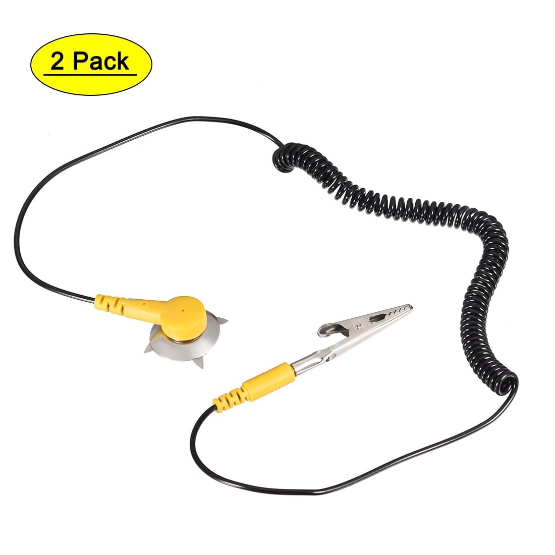 Uxcell Anti-Static ESD Grounding Cable Coiled Cord, with Clip Claw PU ...