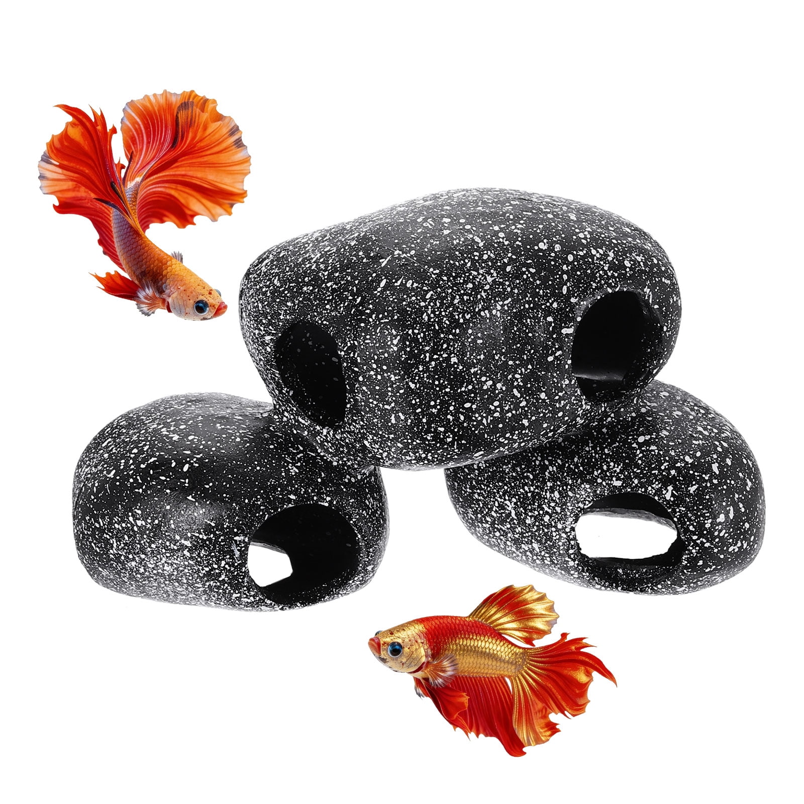 Uxcell Aquarium Decorations Rocks, 7.1x3x4.1 Inch Betta Hide Resin ...