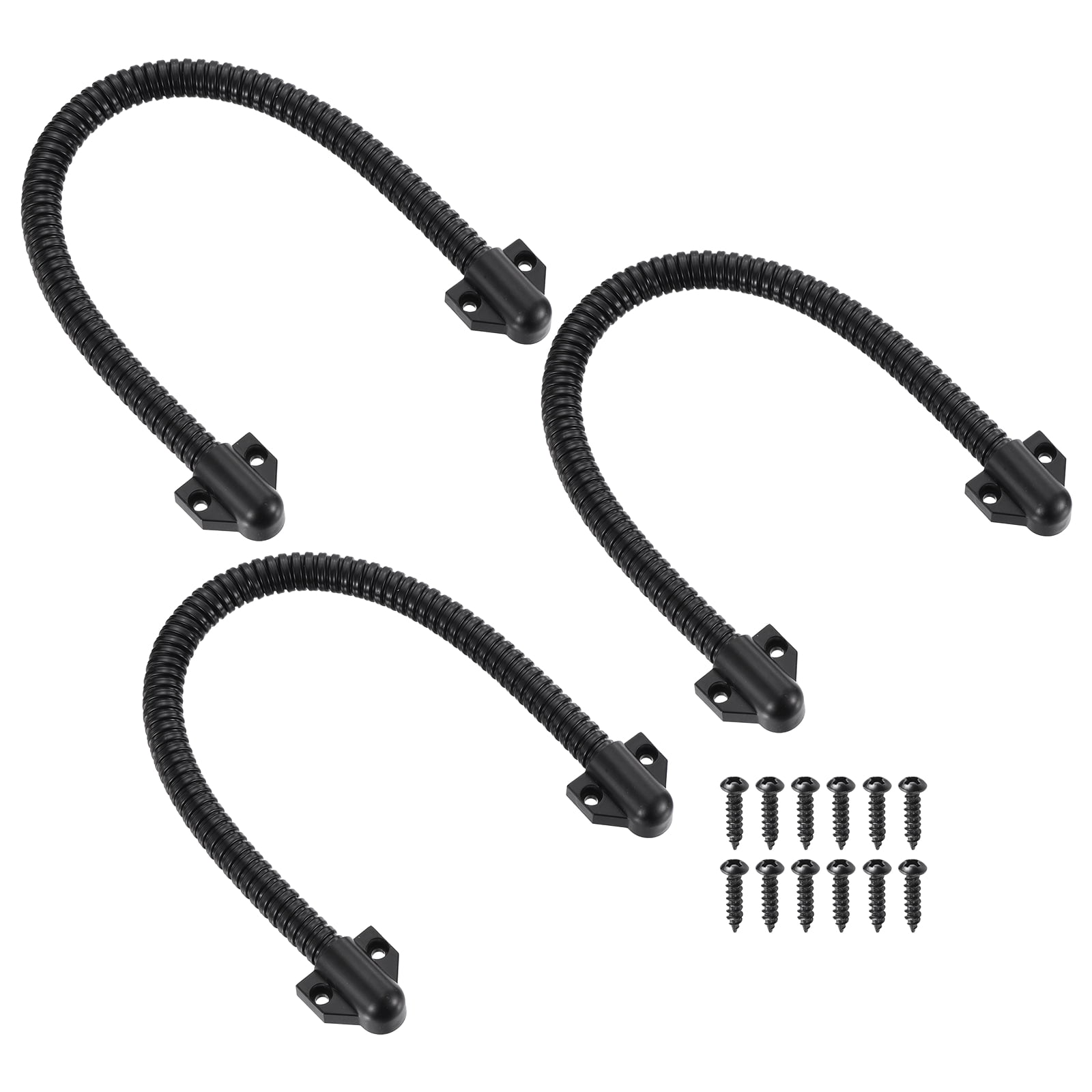 Uxcell Armored Door Loop Wire Protection (16"L 3/8" ID, Black)(3Pcs ...