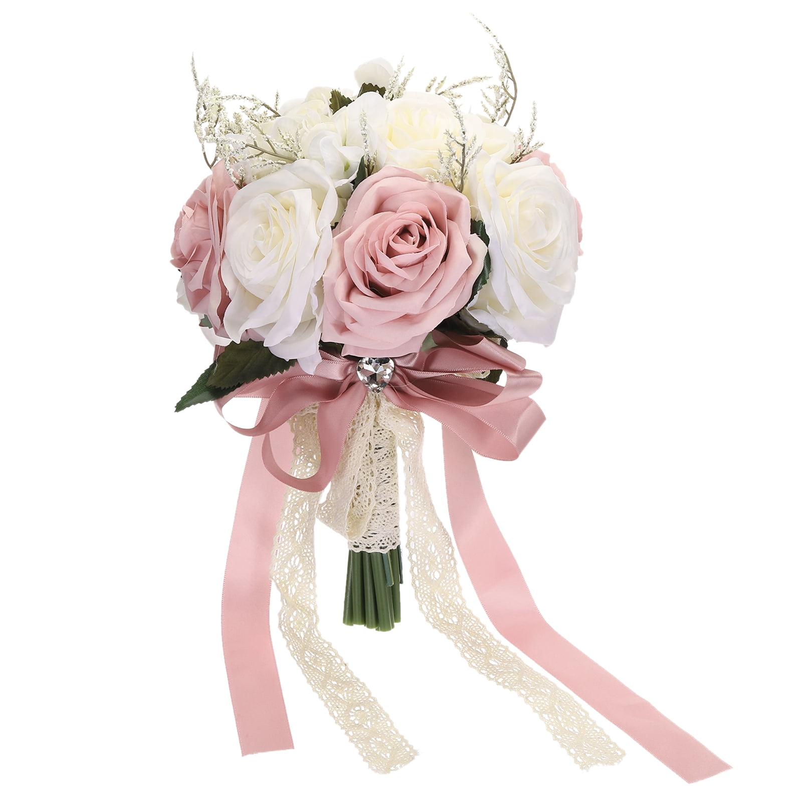 Uxcell Artificial Bridal Bouquet Wedding Flowers Bouquets with Silk ...