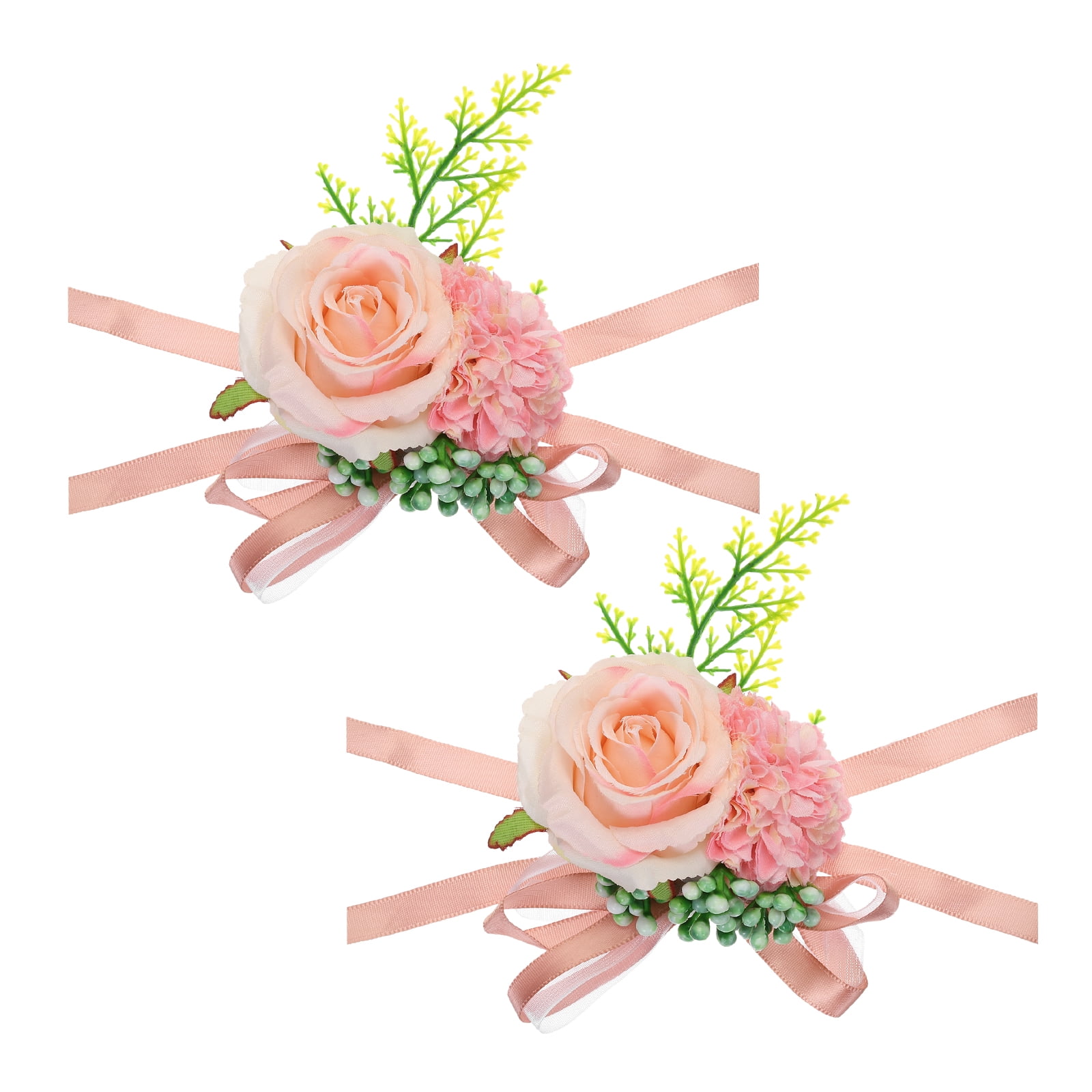 Uxcell Artificial Corsage Wristlet Flower Wrist Corsage Prom Wristlet ...