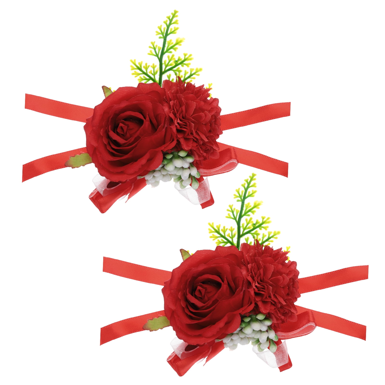 Uxcell Artificial Corsage Wristlet Flower Wrist Corsage Prom Wristlet ...