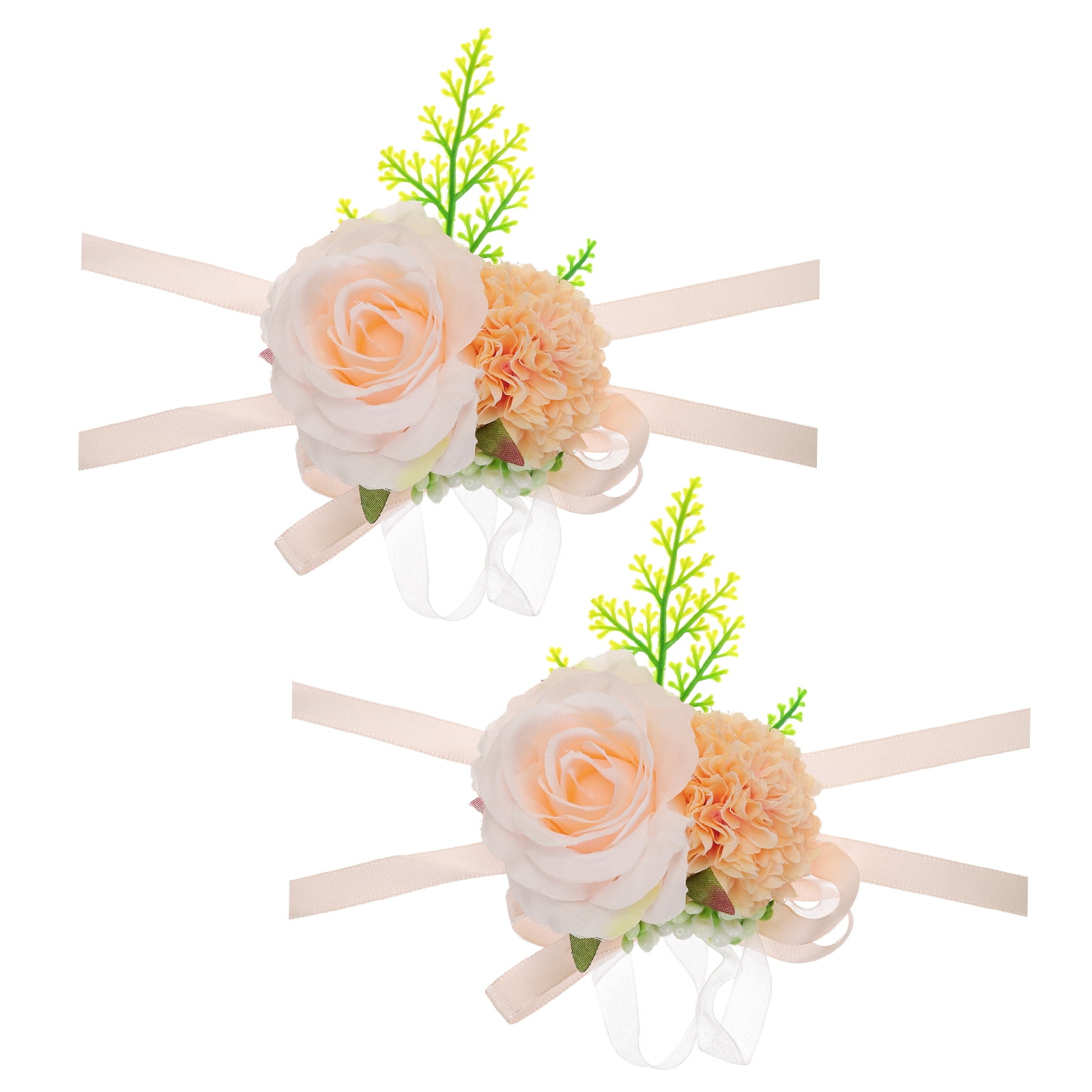 Uxcell Artificial Corsage Wristlet Flower Wrist Corsage Prom Wristlet ...