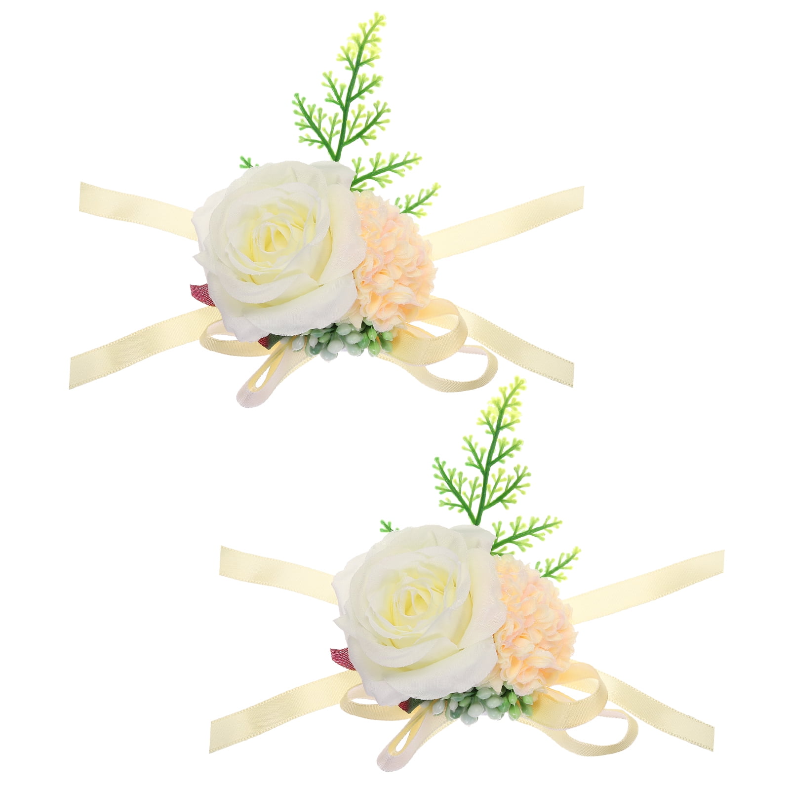 Uxcell Artificial Corsage Wristlet Flower Wrist Corsage Prom Wristlet ...