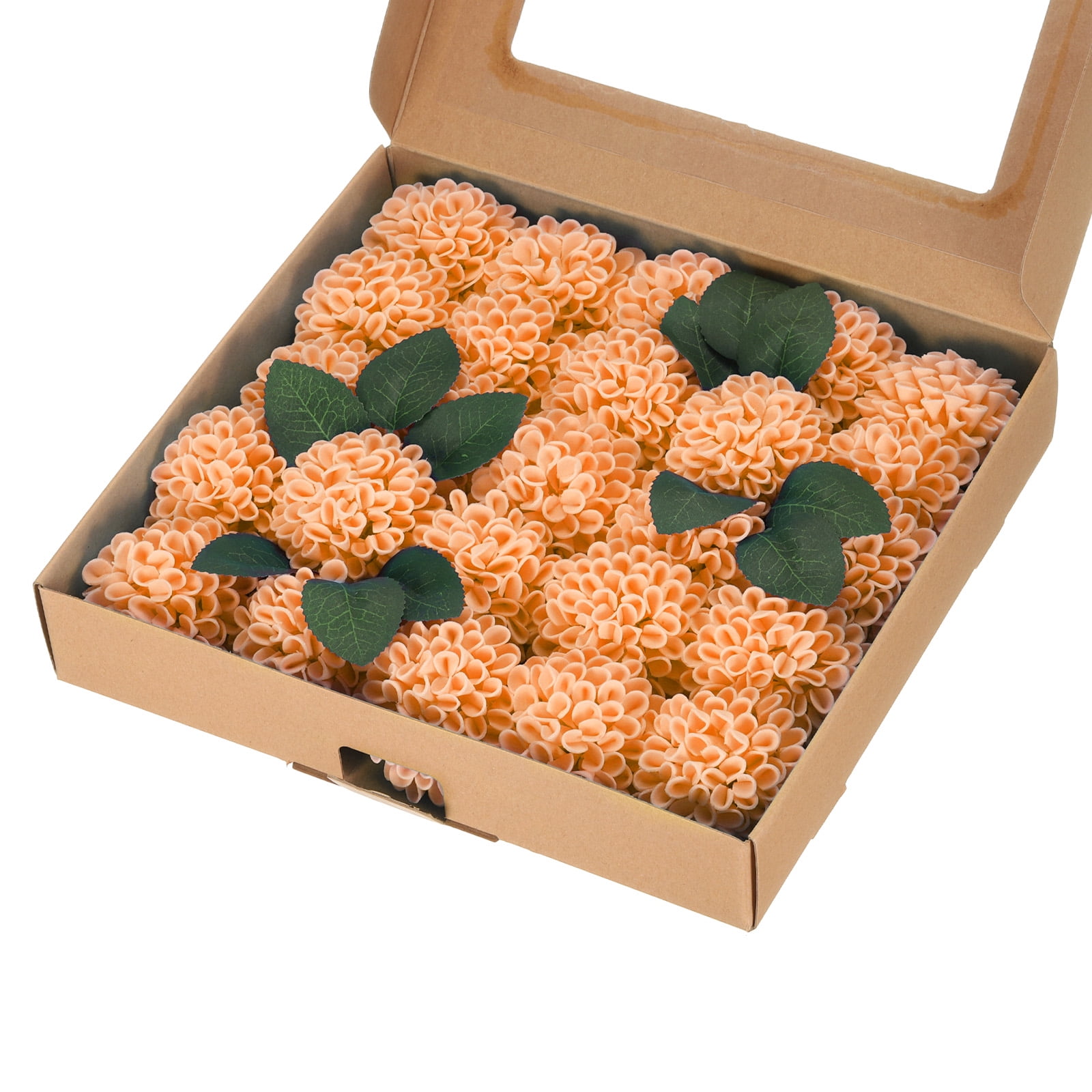 Uxcell Artificial Flower Heads, Orange Mini Faux Flowers Rose 2.8 x 9.3 ...