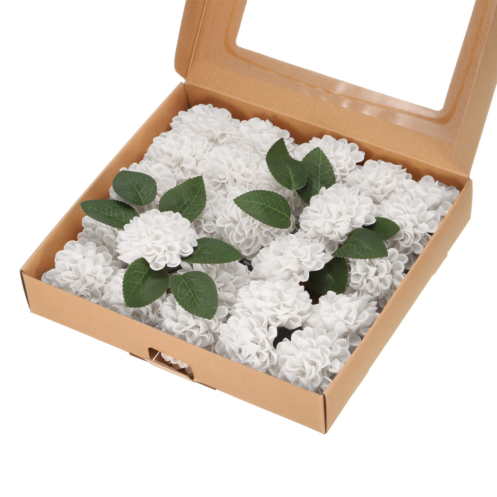Uxcell Artificial Flower Heads, White Mini Faux Flowers Rose 2.8 x 9.3 ...