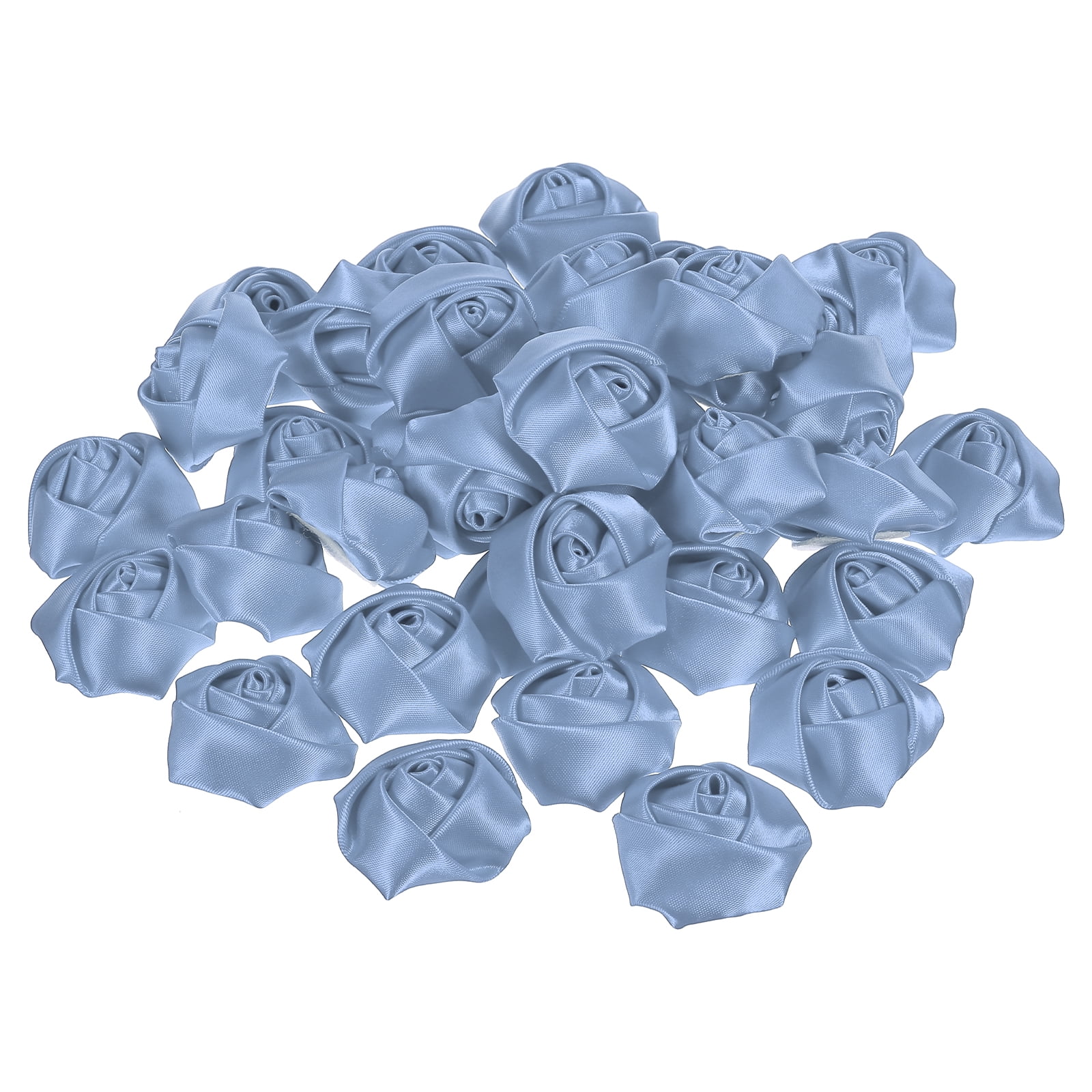 Uxcell Artificial Flowers Roses Heads Satin Ribbon Roses Fake Flowers ...